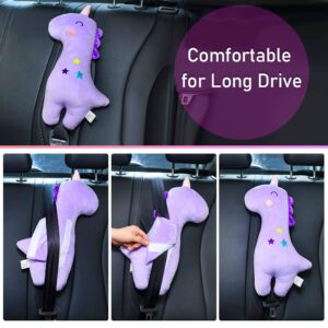 Barelove Seat Belt Cover Pillow for Kids, Car Seatbelt Cushion Shoulder Neck Support Protector Pad, Soft Stuffed Plush Travel Vehicle Safety Belts Strap Pillow for Boys and Girls Headrest (Unicorn)