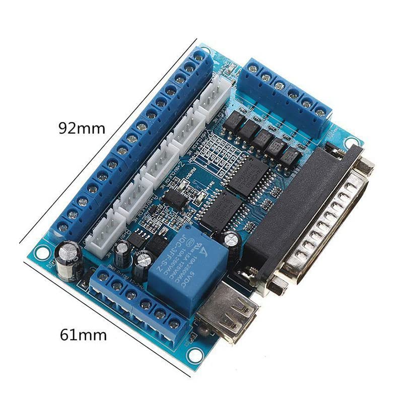 Acxico 1 pcs 5 Axis CNC Interface Adapter Breakout Board for Stepper Motor Driver Mach3 W/USB