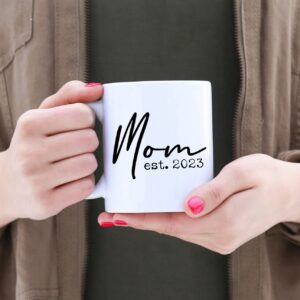 Pregnancy Gift Est 2023-New Parents Gifts-Mommy and Daddy Est 2023 11 oz Mug Set -"And So The Adventure Begins" Romper (0-3M)-Top Mom and Dad Gift Set for New Parents to Be-Gender Reveal