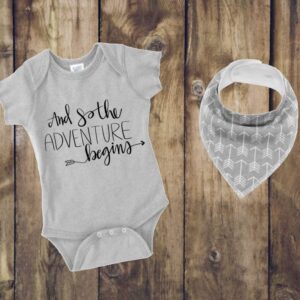 Pregnancy Gift Est 2023-New Parents Gifts-Mommy and Daddy Est 2023 11 oz Mug Set -"And So The Adventure Begins" Romper (0-3M)-Top Mom and Dad Gift Set for New Parents to Be-Gender Reveal