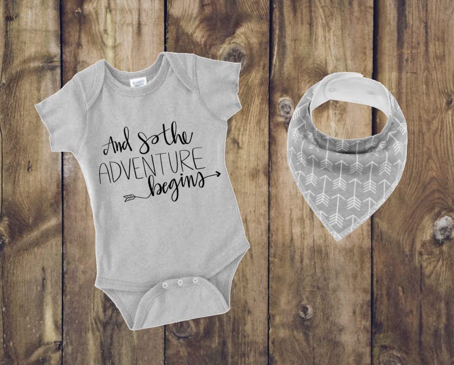 Pregnancy Gift Est 2023-New Parents Gifts-Mommy and Daddy Est 2023 11 oz Mug Set -"And So The Adventure Begins" Romper (0-3M)-Top Mom and Dad Gift Set for New Parents to Be-Gender Reveal