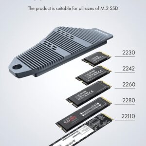 GRAUGEAR PS5 SSD Heatsink Cover, M.2 NVMe PS5 Heatsink, Shuttle Shaped Design, Heat Dissipation with Heat Pipe Cooler and Aluminum Fin for NVMe M2 PCIe 4.0 [G-PS5HS04]