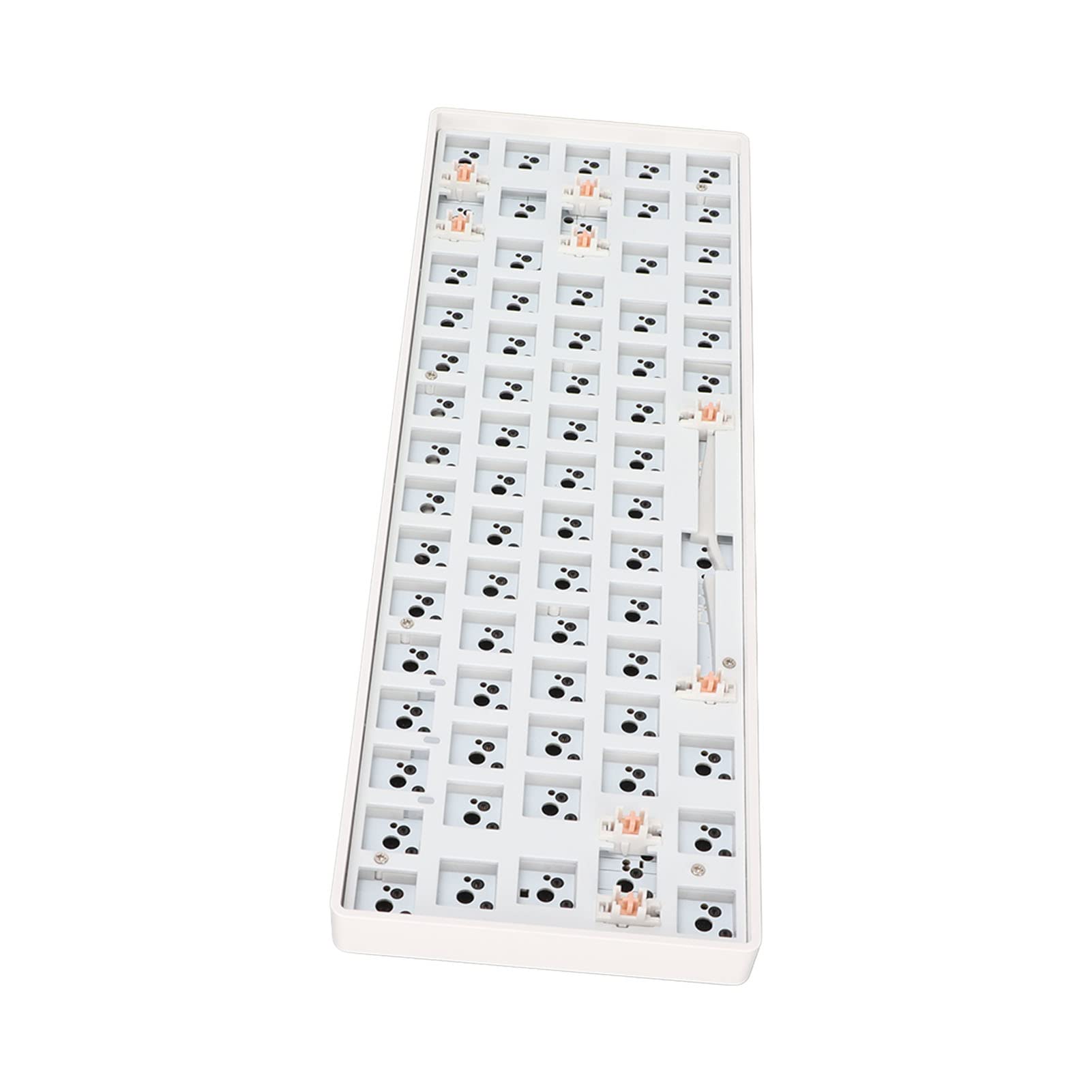 Yoidesu 65% Custom Gaming Keyboard, 64 Keys 2.4G/BT 5.0 Modular DIY Mechanical Keyboard Kit Hot Swappable Switche Keyboard(White)