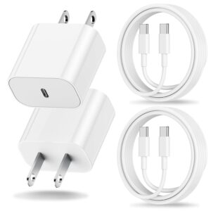 for iphone 16 15 charger /6ft type c to c cable cord long, usb c fast charging block for apple iphone 16 pro max/15 pro max/15 plus, ipad 12.9/11 inch/air/mini/3/4th,wall plug power adapter cube brick