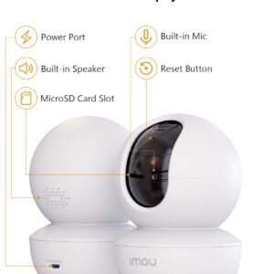 Imou Home Security Camera 2 Pack 1080P Baby Monitor with Night Vision, 2-Way Audio, Human Detection, Sound Detection, WiFi Indoor Camera Dog Cam