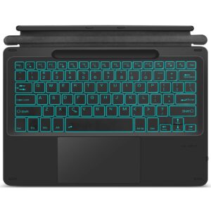 xiwmix type cover for microsoft surface pro 9/pro 8/pro x/pro 10/pro 11 13 inch, portable bluetooth 5.1 wireless 7-color backlit surface pro 11/10/9/8/x keyboard with touchpad & pencil holder - black