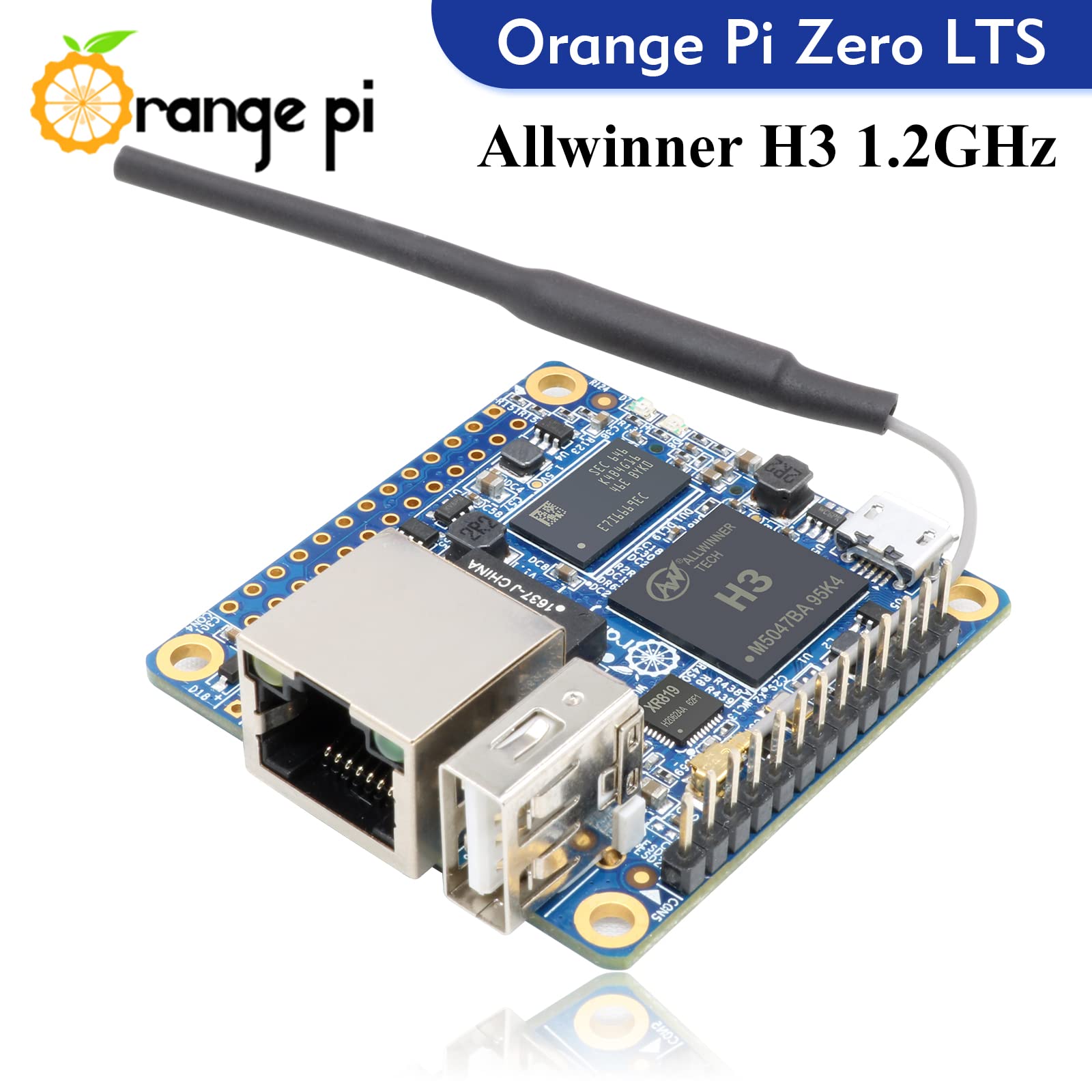 Orange Pi Zero LTS AllWinner H3 512MB Quad-Core, Open-Source Single Board Computer, Run Android, Ubuntu, Debian Image