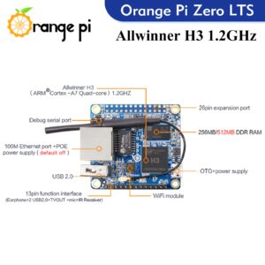 Orange Pi Zero LTS AllWinner H3 512MB Quad-Core, Open-Source Single Board Computer, Run Android, Ubuntu, Debian Image