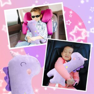 Barelove Seat Belt Cover Pillow for Kids, Car Seatbelt Cushion Shoulder Neck Support Protector Pad, Soft Stuffed Plush Travel Vehicle Safety Belts Strap Pillow for Boys and Girls Headrest (Unicorn)