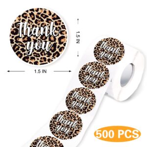 muminglong Cute Leopard Print Thank You Small Business Stickers,Thank You Stickers,Happy Mail Stickers,Handmade Stickers,Small Shop Sticker,Package Stickers for Small Business, 500 PCS