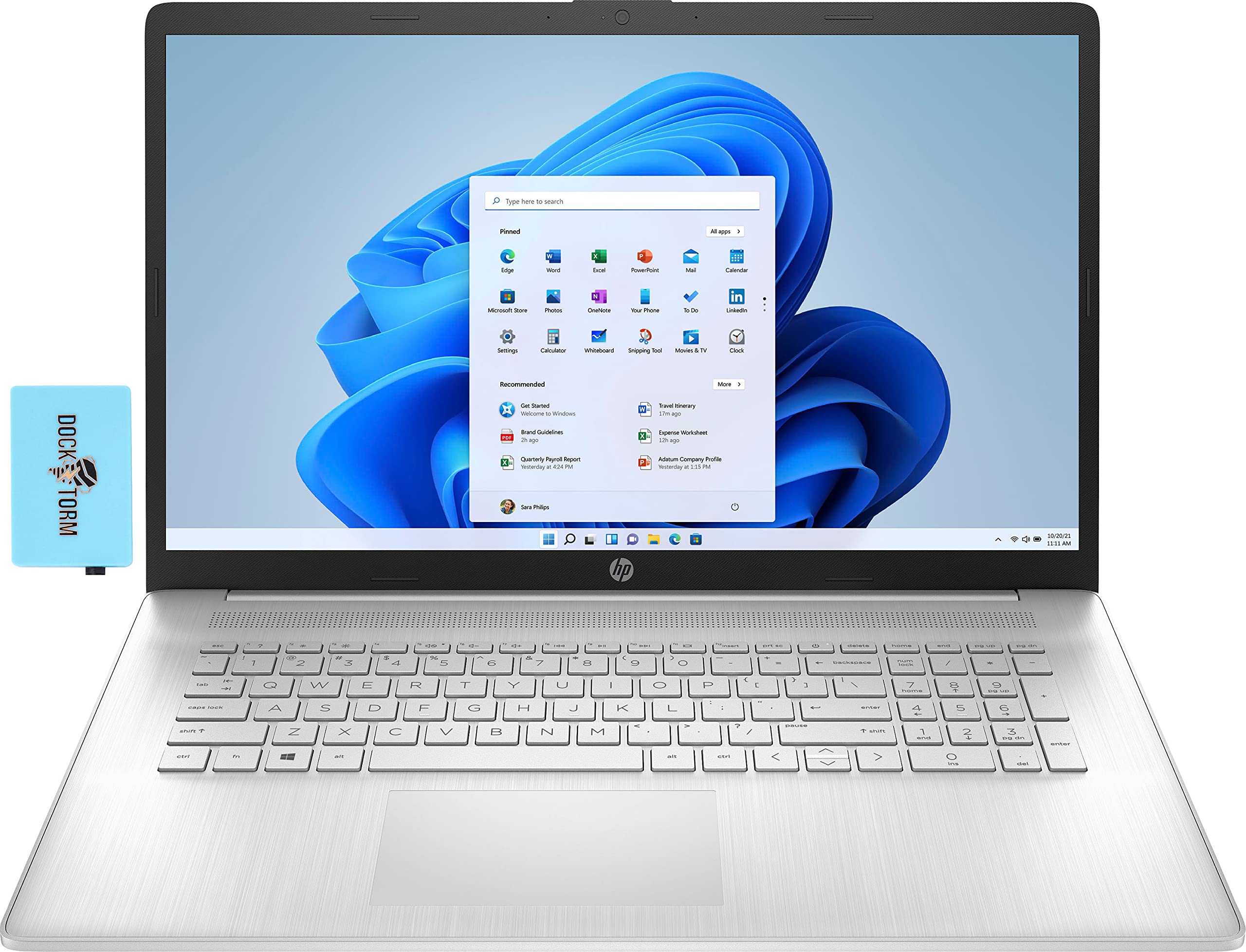 HP 17-cp0700dx Home & Business Laptop (AMD Ryzen 5 5500U 6-Core, 16GB RAM, 1TB PCIe SSD, AMD Radeon, 17.3" 60Hz Full HD (1920x1080), WiFi, Bluetooth, Webcam, HDMI, Win 11 Home S-Mode) with Hub