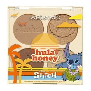 wet n wild disney lilo and stitch highlighter face makeup palette, hula honey glow