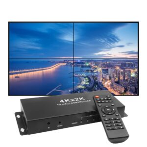 video wall controller, 4k x 2k hd display seamless splicing professional processor with rs232, hdmi input, 4 way hdmi & audio output 180 degree rotate tv wall display 2x2, 1x2, 1x3, 1x4, 2x1, 3x1, 4x1