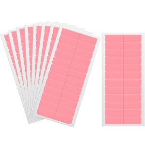 tecunite 180 pieces hair extension tape tabs double sided extension tapes for replacement, 4 x 0.8 cm(pink)