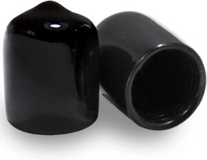 made in usa prescott plastics 3/4" - 0.75" inch rubber hole plugs round black vinyl end cap, flexible pipe post rubber cover, glide protection furniture (pack of 4)