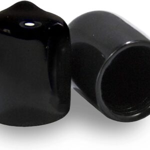 Made in USA Prescott Plastics 3/4" - 0.75" Inch Rubber Hole Plugs Round Black Vinyl End Cap, Flexible Pipe Post Rubber Cover, Glide Protection Furniture (Pack of 4)