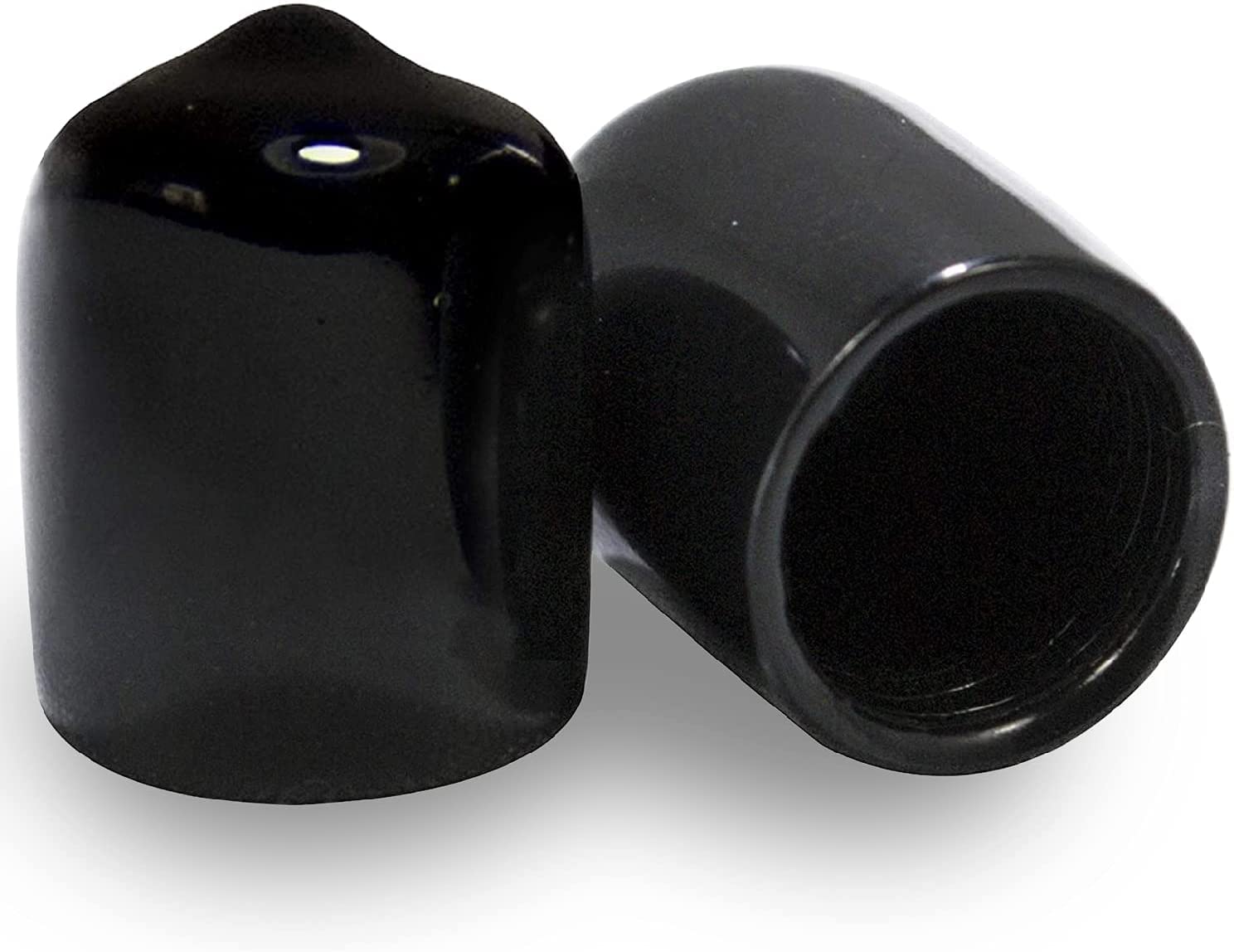 Made in USA Prescott Plastics 3/4" - 0.75" Inch Rubber Hole Plugs Round Black Vinyl End Cap, Flexible Pipe Post Rubber Cover, Glide Protection Furniture (Pack of 4)