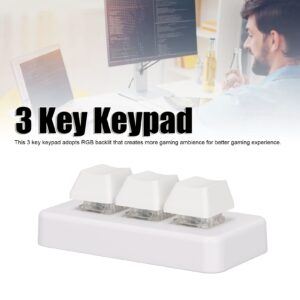 3 Key Macropad, RGB Backlit OSU HID Standard Keyboard, Mechanical Gaming Keyboard Programming Macro, with USB Interface for Computer(White)