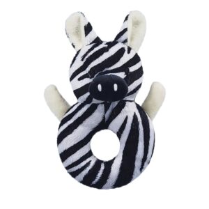 doindute baby zebra soft rattle toy, zebra plush infant shaker rattle easy-grasp stuffed animal toy, gifts for newborns babies toddlers boys girls, 6 inches