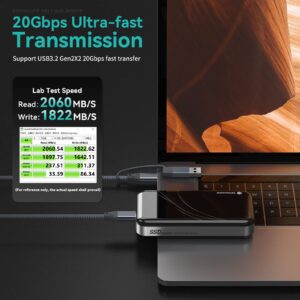 Yottamaster USB3.2 Gen2x2 Portable SSD 1TB, Up to 2060MB/s, External Solid State Drive with Aluminum Heatsink