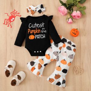 BIRTHDAY SHARK Infant Girl My 1st Thanksgiving Outfit Baby Girl Thanksgiving Outfit Cutest Pumpkin in The Patch Girl Outfit (Black,6-12 Months)