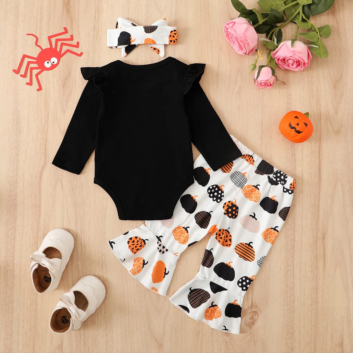 BIRTHDAY SHARK Infant Girl My 1st Thanksgiving Outfit Baby Girl Thanksgiving Outfit Cutest Pumpkin in The Patch Girl Outfit (Black,6-12 Months)