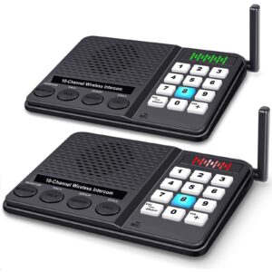 intercoms wireless for home - anti-interference wireless intercom system for business house (10 channel x 3 code) - glcon room to room home intercom communication system (2 pack)