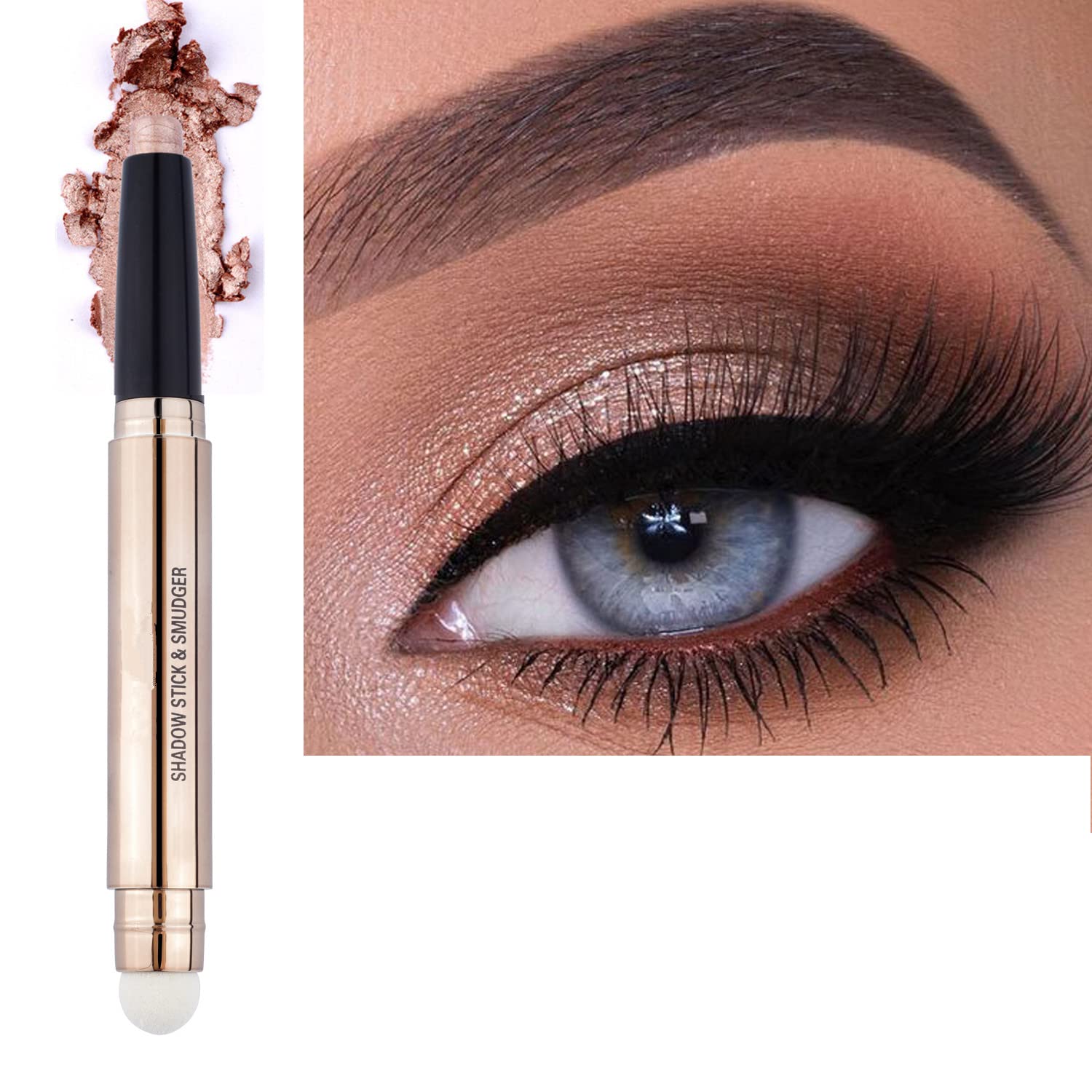 Nude Eyeshadow Stick Makeup pen, Cream Shimmer Smooth Eyes hadow Pencil Palette, Hypoallergenic Waterproof Long Lasting Highlighter, Eye Liner Pen, Multi-Dimensional Eyes Look