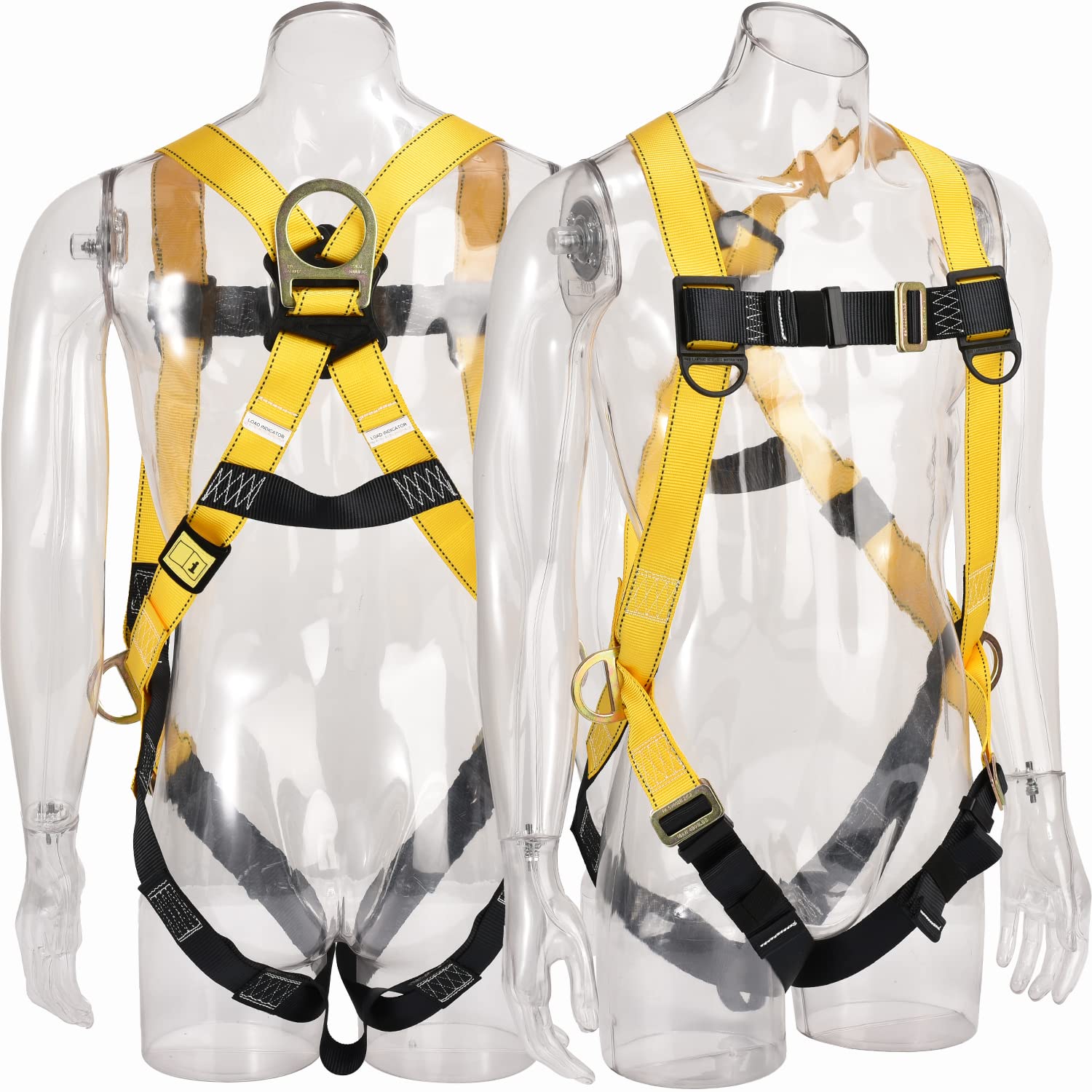 WELKFORDER 3D-Ring Industrial Fall Protection Safety Harness ANSI/ASSE Z359.11-2021 Compliant Full Body Personal Protection Equipment 3-Point Adjustment Universal 310 lbs