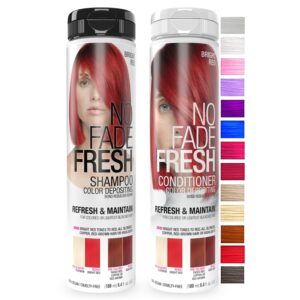 no fade fresh bright red hair color depositing depositing shampoo + conditioner duo - enhance color, prevent fading & refresh red color, temporary hair color dye