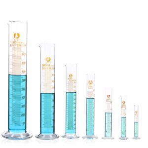 25ml graduated glass cylinders measuring cylinders glass test jar borosilicate glass heat resistance accurate measure for research lab industry teaching home brewing wine liquor test (25ml)