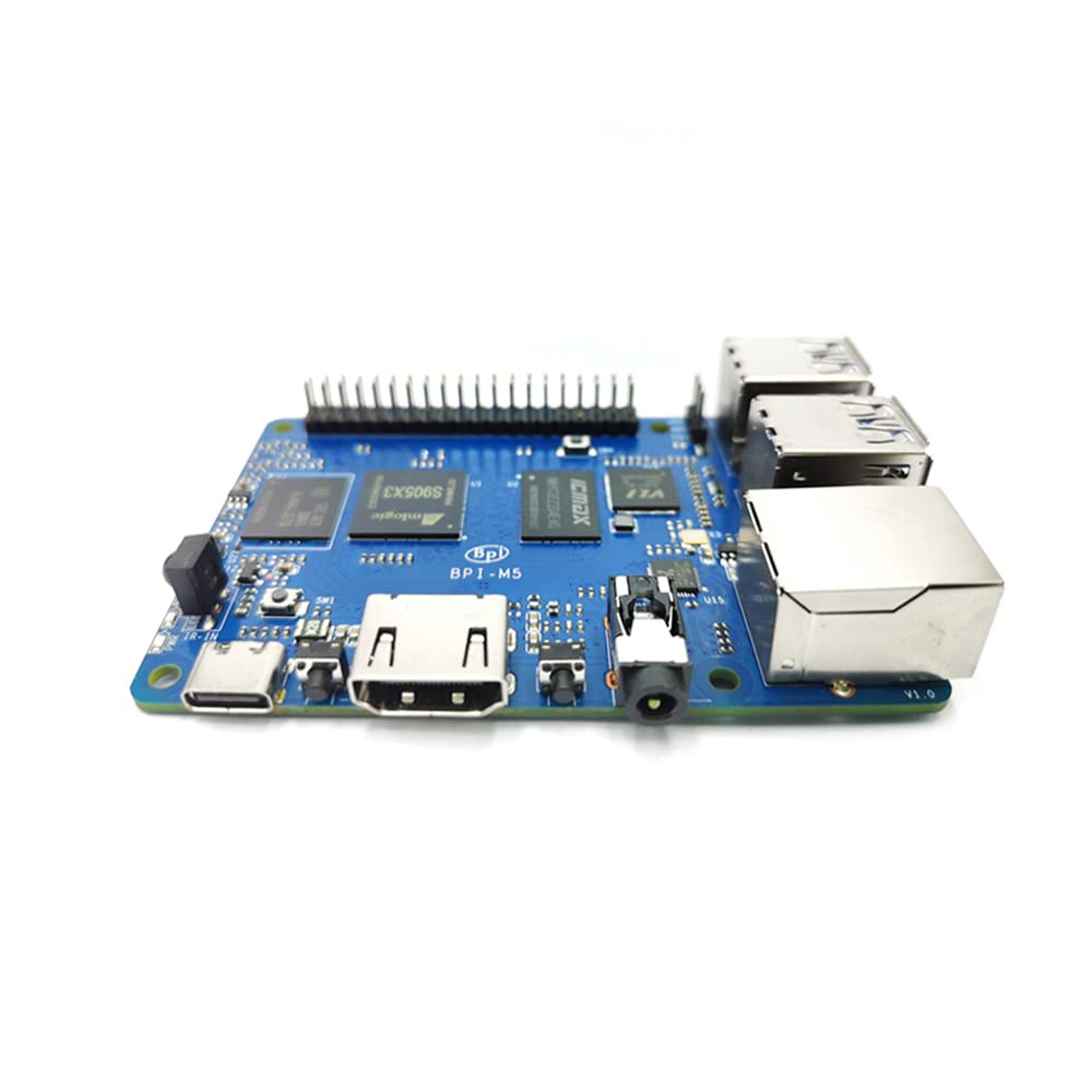 Banana Pi BPI-M5 Amlogic S905X3 Single Board Computer with LPDDR4 4GB RAM and 16GB eMMC Storage for AIOT Support Android Debian Raspbian Armbian