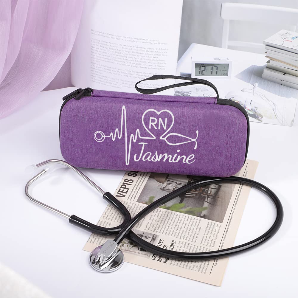 Personalized Stethoscope Case for 3M Littmann Classic III, Cardiology IV Diagnostic, MDF Acoustica Stethoscopes - Extra Room for Nurse Accessories