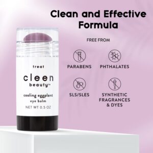 Cleen Beauty Cooling Eggplant Eye Balm | Under Eye Stick | Dark Circles Under Eye Treatment for Women | Puffy Eyes Treatment - Paraben Free | 0.5 Oz