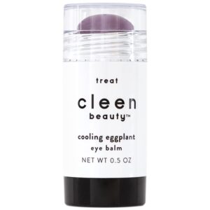 cleen beauty cooling eggplant eye balm | under eye stick | dark circles under eye treatment for women | puffy eyes treatment - paraben free | 0.5 oz