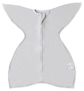 transition swaddle - baby wearable blanket - baby sleep sack - 2-way zipper - 95% bamboo viscose fiber/5% spandex - tog 0.5 - cozy sleep wrap designed by a pediatric (cloud gray, medium 6-12 month)