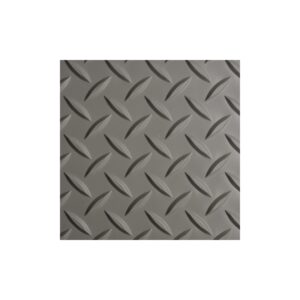 workforce vinyl diamond plate commercial grade matting, heavy duty floor mat for garages, industrial facilities, and high-traffic areas, 1/8" x 24" x 8', gray