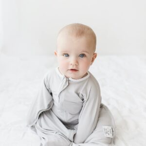 Transition Swaddle - Baby Wearable Blanket - Baby Sleep Sack - 2-Way Zipper - 95% Bamboo Viscose Fiber/5% Spandex - TOG 0.5 - Cozy Sleep Wrap designed by a pediatric (Cloud Gray, Medium 6-12 Month)