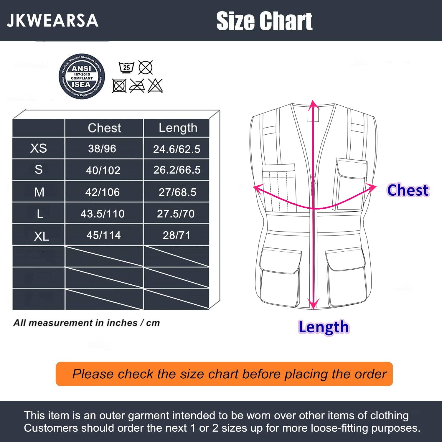 JKWEARSA Safety Vest For Women,High Visibility Reflective Work Vest With Multi Pockets And Zipper,Pink and Black,Medium