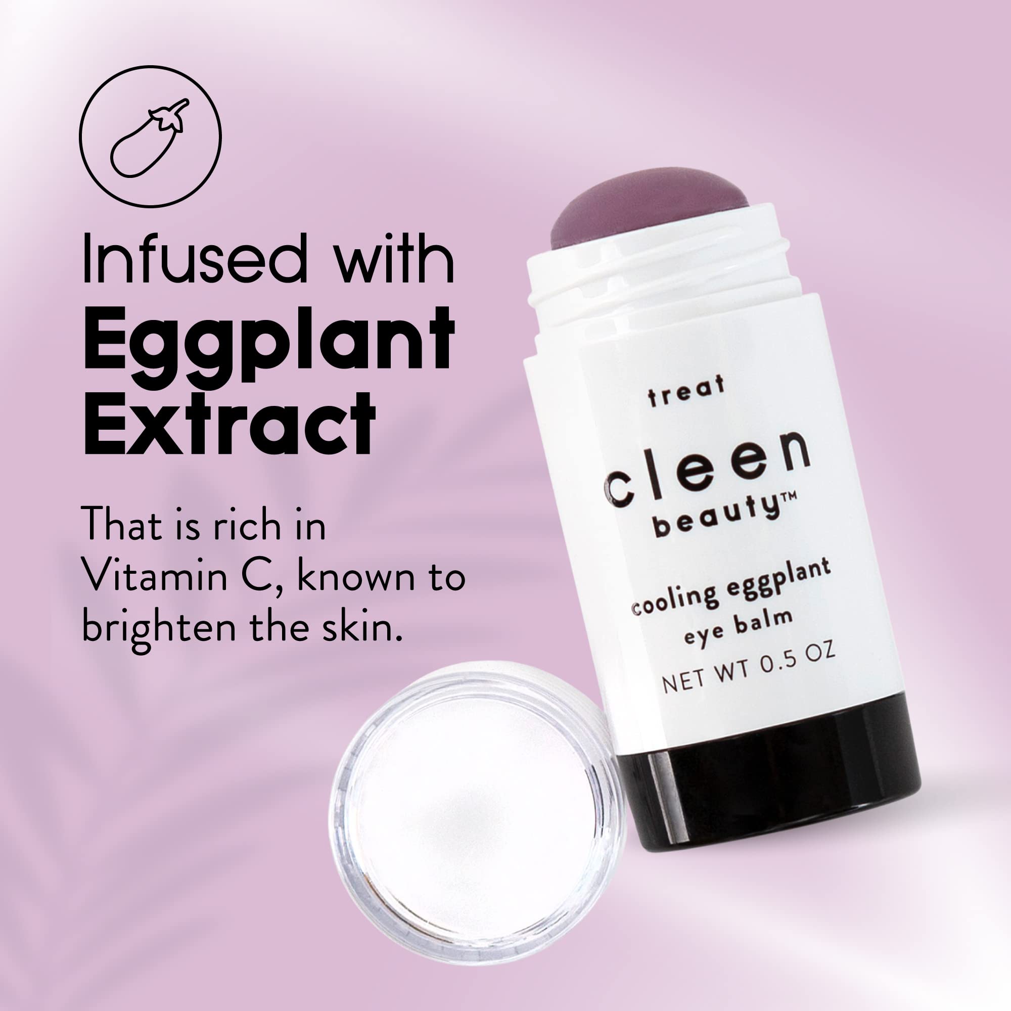 Cleen Beauty Cooling Eggplant Eye Balm | Under Eye Stick | Dark Circles Under Eye Treatment for Women | Puffy Eyes Treatment - Paraben Free | 0.5 Oz