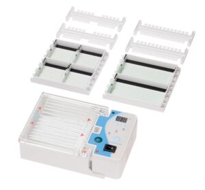 ivyx scientific mini gel electrophoresis system, with power supply 35v 50v 100v and timer