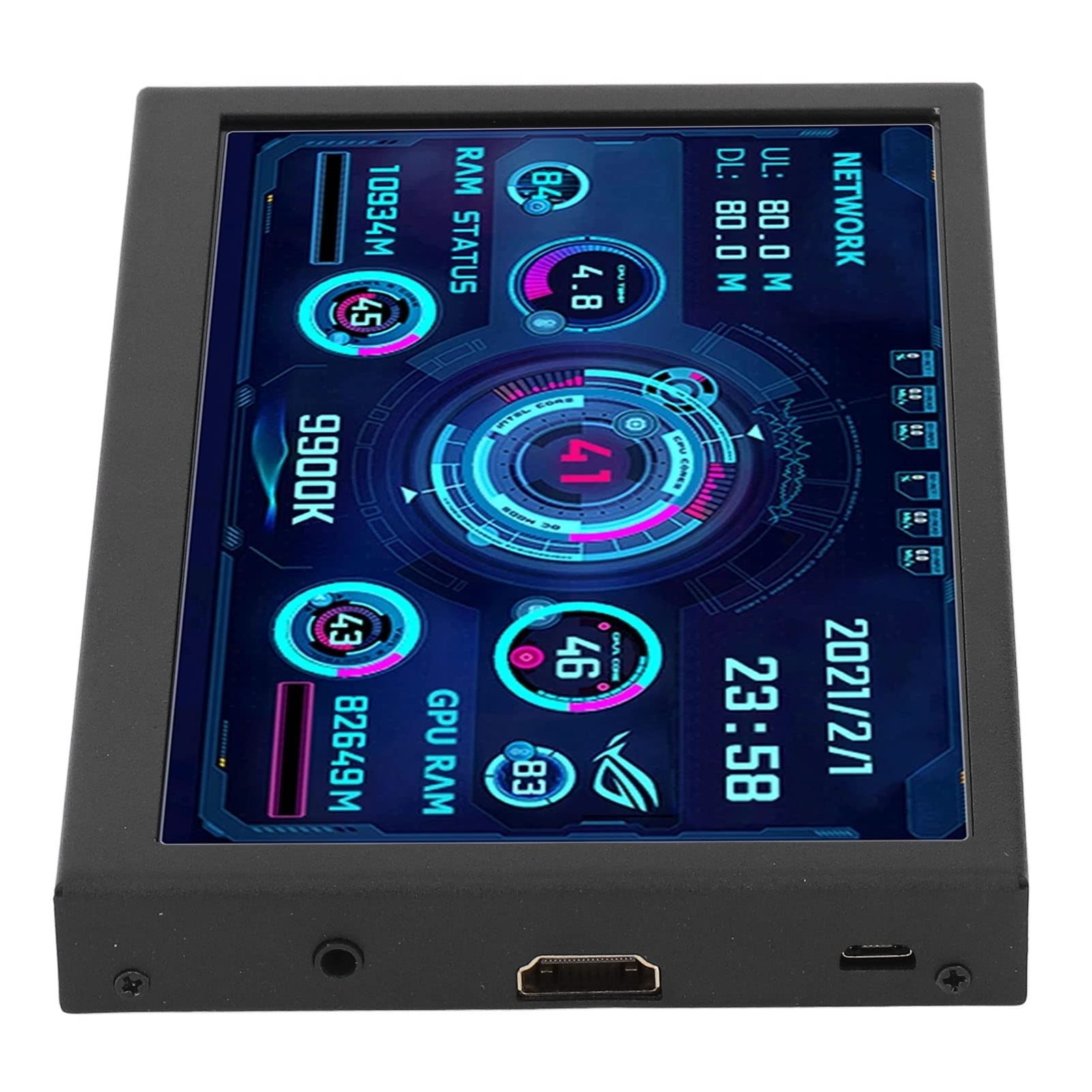 7in Computer CPU Hardware Temperature Monitor Dynamic Temperature Secondary Display Screen High Definition for Pc Computer Case