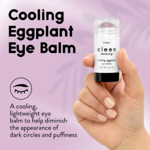 Cleen Beauty Cooling Eggplant Eye Balm | Under Eye Stick | Dark Circles Under Eye Treatment for Women | Puffy Eyes Treatment - Paraben Free | 0.5 Oz