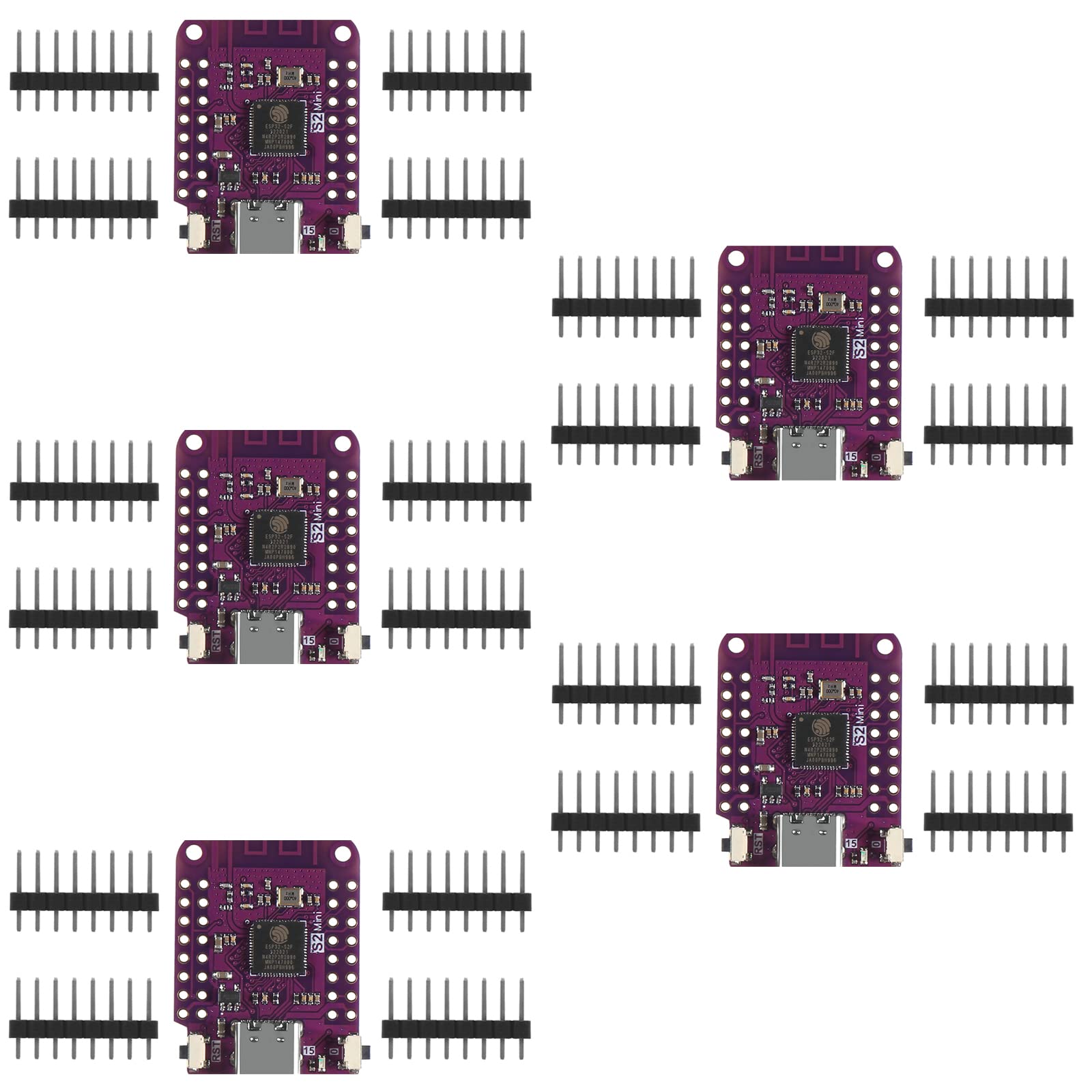 DWEII 5PCS ESP32 S2 Mini S2 Mini V1.0.0 WiFi Board Based ESP32-S2FN4R2 ESP32-S2 4MB Flash Type-C Connection Compatible with MicroPython