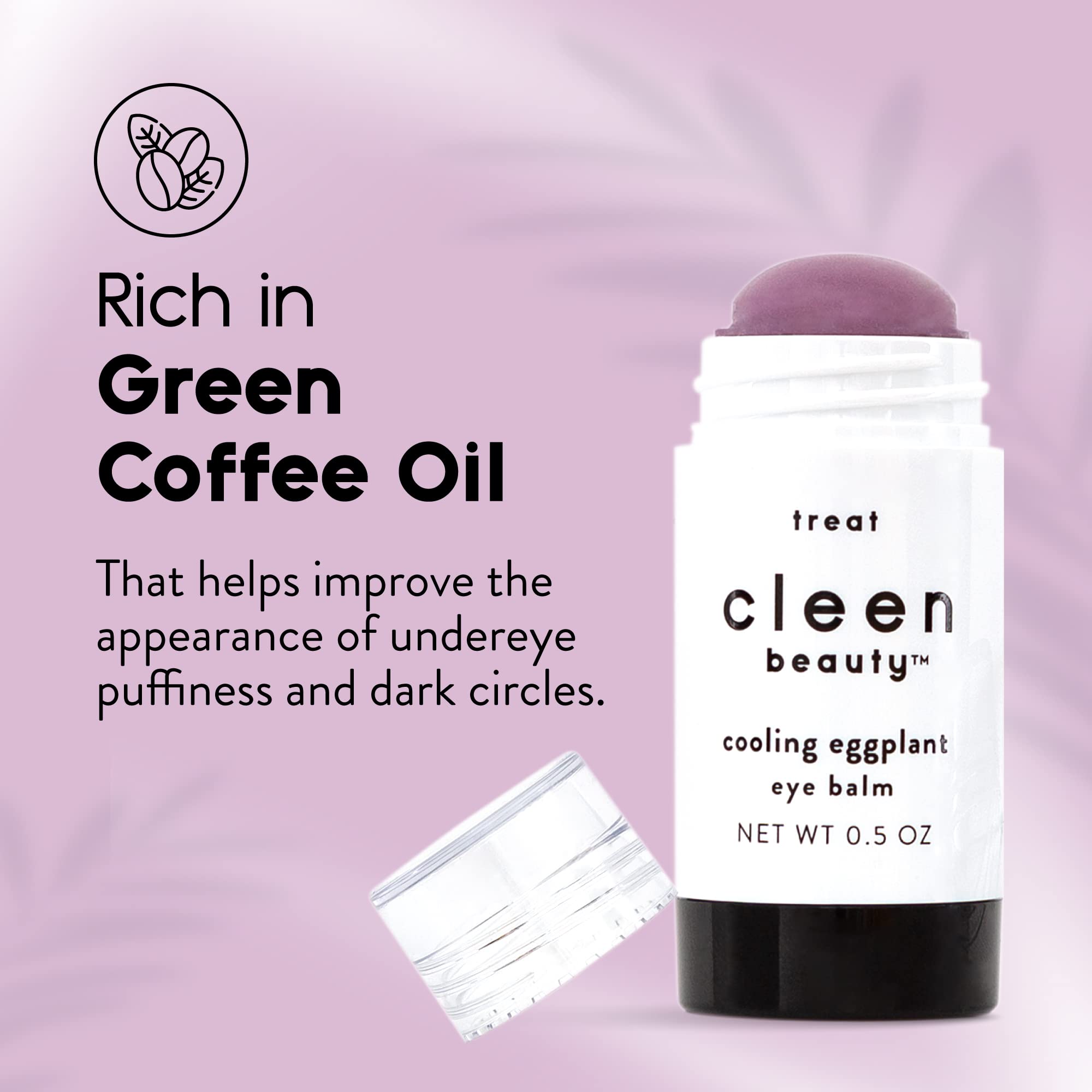 Cleen Beauty Cooling Eggplant Eye Balm | Under Eye Stick | Dark Circles Under Eye Treatment for Women | Puffy Eyes Treatment - Paraben Free | 0.5 Oz