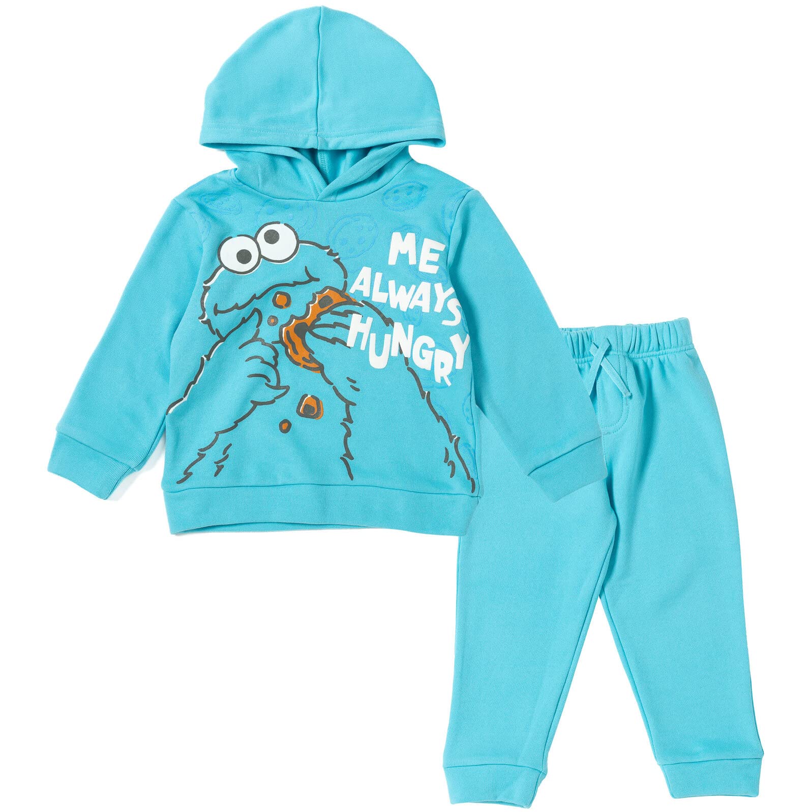 Sesame Street Cookie Monster Infant Baby Boys Fleece Pullover Hoodie and Pants Outfit Set Blue 24 Months