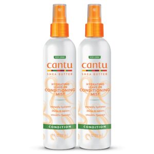 cantu leave-in conditioning mist with pure shea butter, 8 fl oz (pack of 2) (packaging may vary)