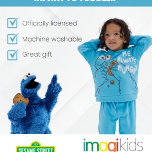 Sesame Street Cookie Monster Infant Baby Boys Fleece Pullover Hoodie and Pants Outfit Set Blue 24 Months