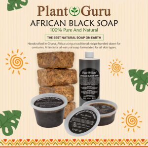 Raw African Black Soap 2 lbs. Bulk Bars 100% Pure Natural From Ghana. Acne Treatment, Aids Against Eczema & Psoriasis, Dry Skin, Scars and Dark Spots. Great For Pimples, Blackhead.