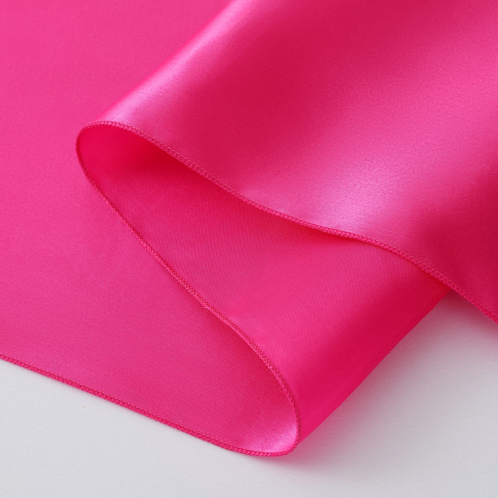 Horbaunal 2 Pack Hot Pink Satin Table Runner 12 x 108 Inch, Smooth Table Runners for Wedding Banquets Birthday Party